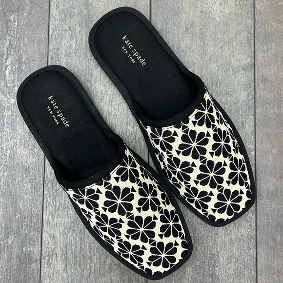 kate spade | Shoes | Nwt Kate Spade Flower Jacquard Dove Slippers Size ...